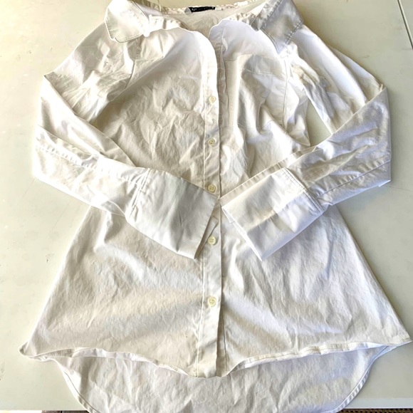 Zara | Tops | Zara White Button Front Blouse | Poshmark